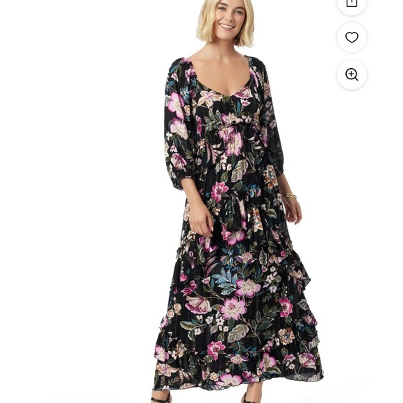 Jessica Simpson | Dresses | Jessica Simpson Floral Maxi Dress Ruffle ...